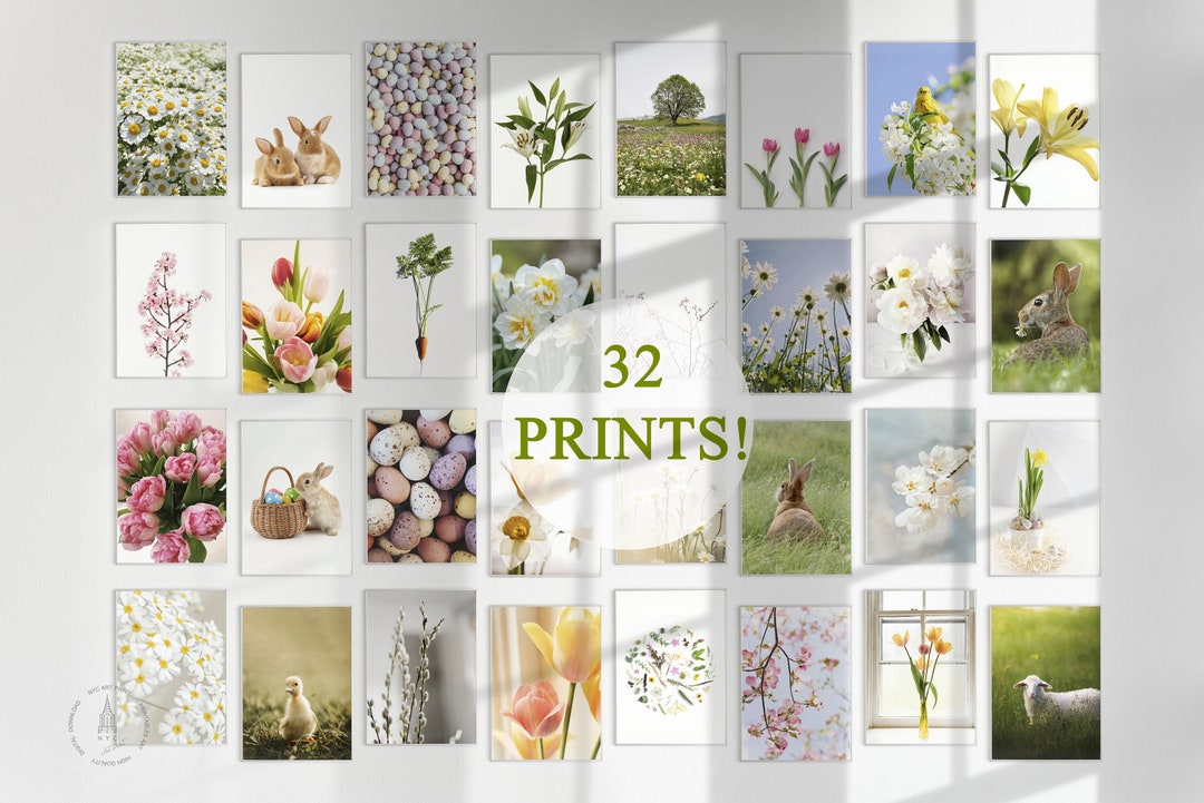 Spring Gallery Wall Set of 32, Spring Poster, Spring Wall Art, Spring ...