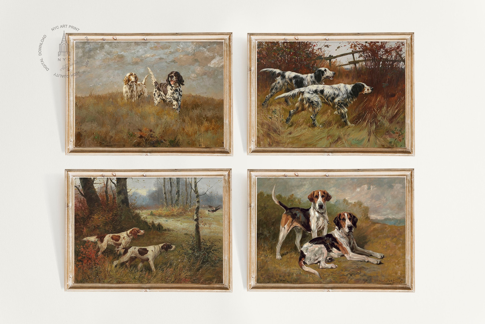 Vintage Dogs Gallery Wall Set of 12, Dogs Print, Vintage Antique Dog ...