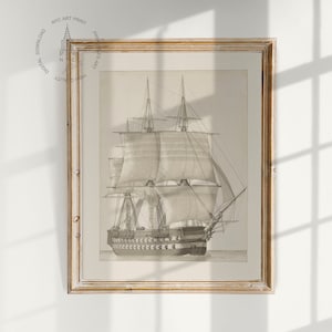Vintage Warship Wall Art Set of 12, Sailing Ship Prints, Nautical ...