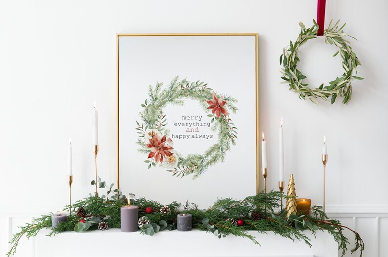 Christmas Prints Gallery Wall Set of 15, Christmas Printable Wall Art ...