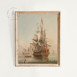 Vintage Warship Wall Art Set of 12, Sailing Ship Prints, Nautical ...