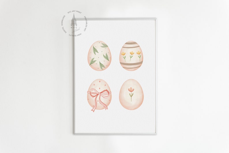 Easter Gallery Wall Set of 8, Spring Printable Wall Art, Easter Prints ...