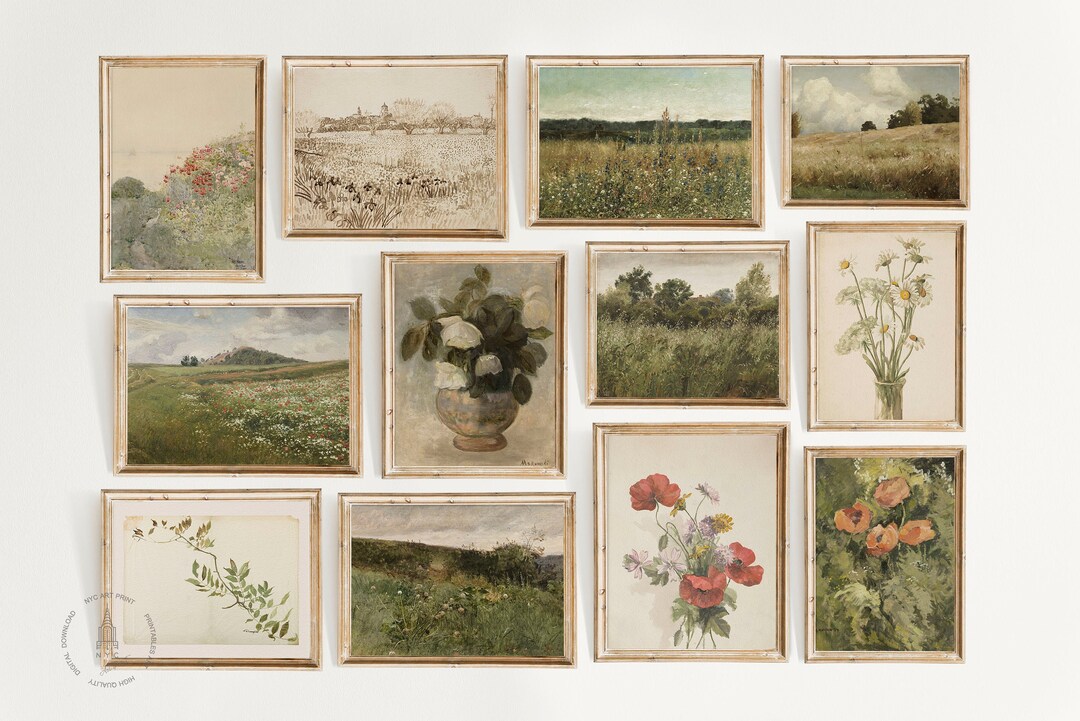 Vintage Spring Summer Gallery Wall Set of 12, Vintage Spring Prints ...