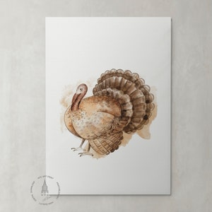 Turkey Printable, Thanksgiving Decor, Watercolor Turkey Digital Print ...