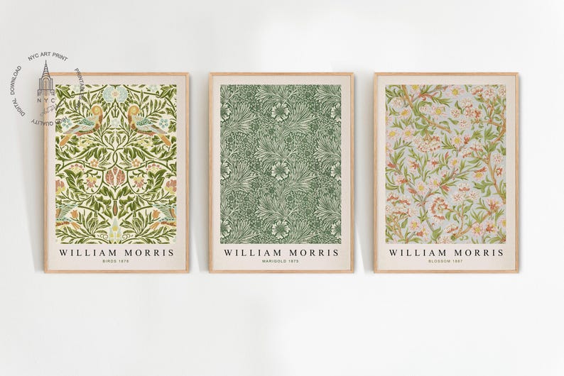William Morris Prints Gallery Wall Set of 12, Vintage Exhibition ...