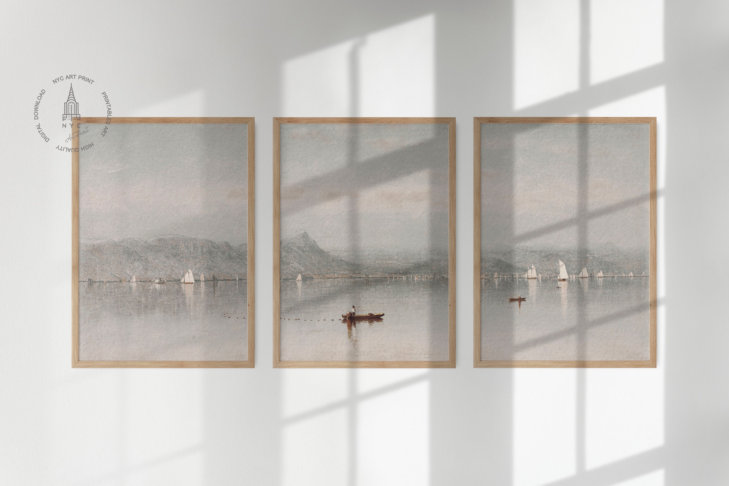 Vintage Coastal Print Set of 3, Nautical Home Decor, Coastal Prints ...