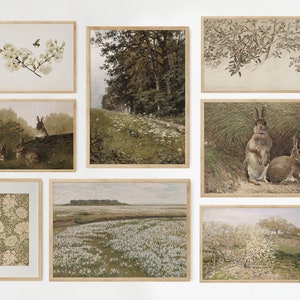 Vintage Spring Gallery Wall Set of 8, Rustic Printable Wall Art ...