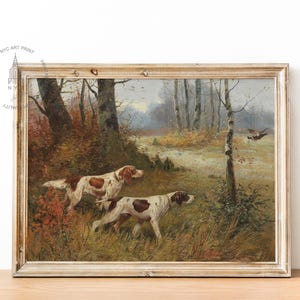 Set of 2 Vintage Pointer Dog Prints, Antique Farmhouse Animal Art ...