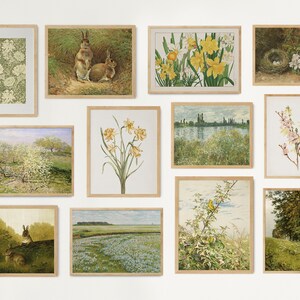 Vintage Spring Gallery Wall Set of 12, Rustic Printable Wall Art ...
