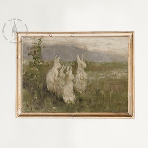 Vintage Spring Gallery Wall Set of 12, Antique Rabbit Painting, Vintage ...
