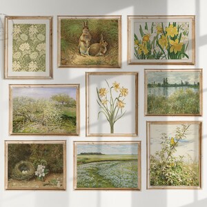 Vintage Spring Gallery Wall Set of 12, Rustic Printable Wall Art ...