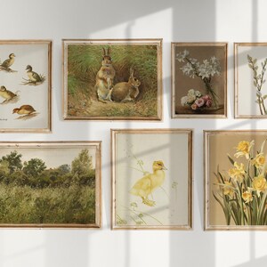 Vintage Spring Gallery Wall Set of 14, Rustic Printable Wall Art ...