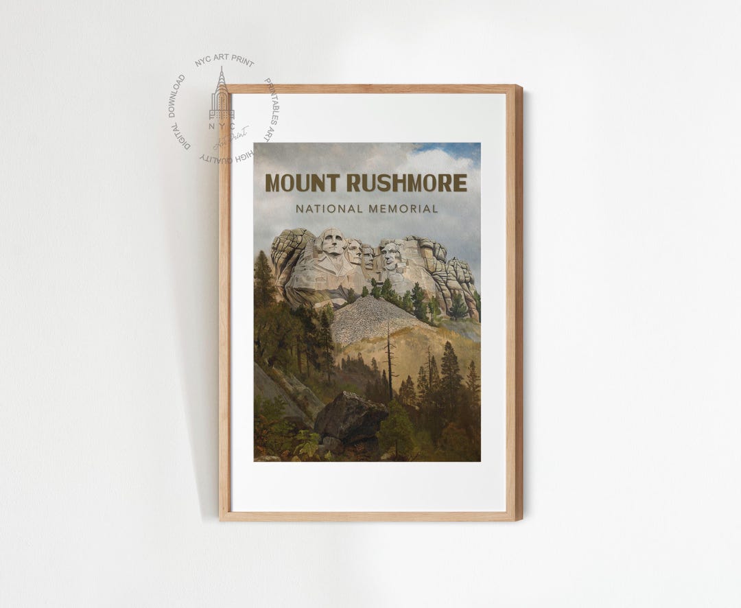 Mount Rushmore National Park Poster, Vintage Mount Rushmore National ...