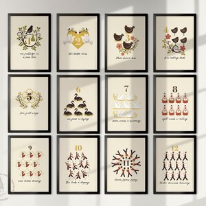 Twelve Days of Christmas Printable, Christmas Prints Gallery Wall Set ...