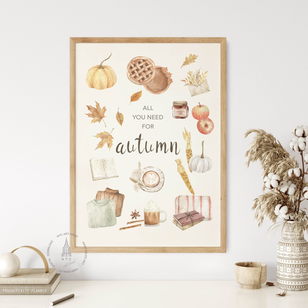 Autumn Printable, Thanksgiving Decor, Autumn Digital Print, Hello ...