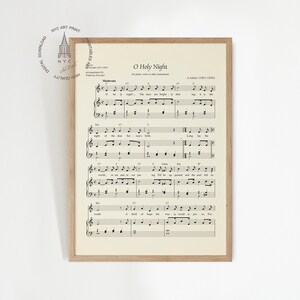 O Holy Night Printable Christmas Hymn, Christmas Prints, Vintage ...