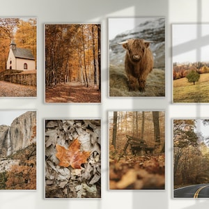 Fall Wall Art, Autumn Gallery Wall Set of 8, Autumn Printable Wall Art ...