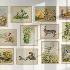 Vintage Easter Gallery Wall Set of 12, Spring Printable Wall Art ...