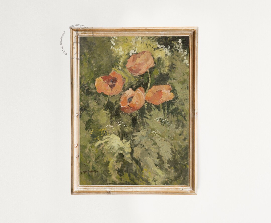 Vintage Poppy Prints, California Poppy Prints, Vintage Flower Painting ...