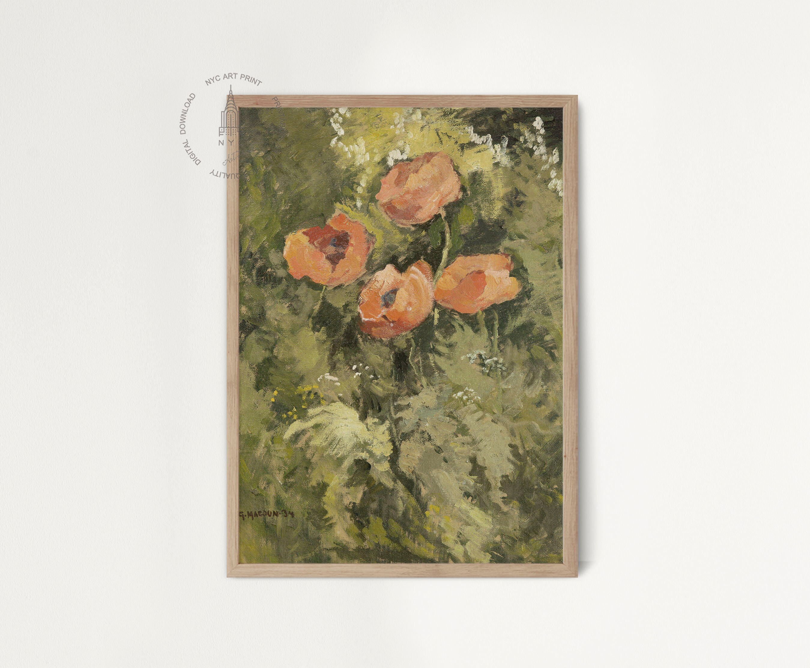 Vintage Poppy Prints, California Poppy Prints, Vintage Flower Painting ...