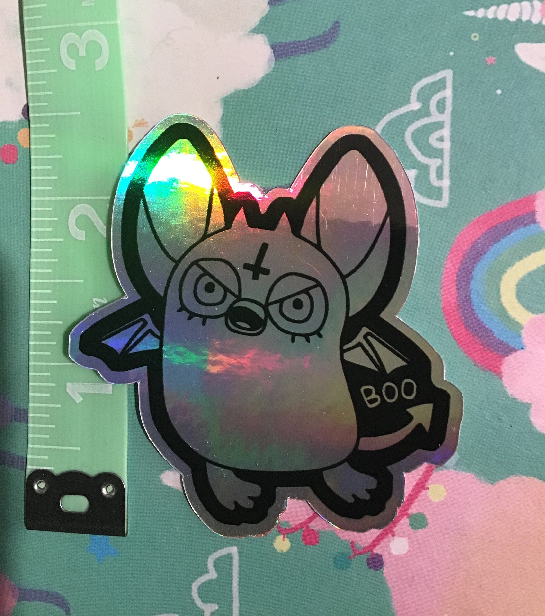2.5 Inch Holographic Furby Devil Sticker - Etsy
