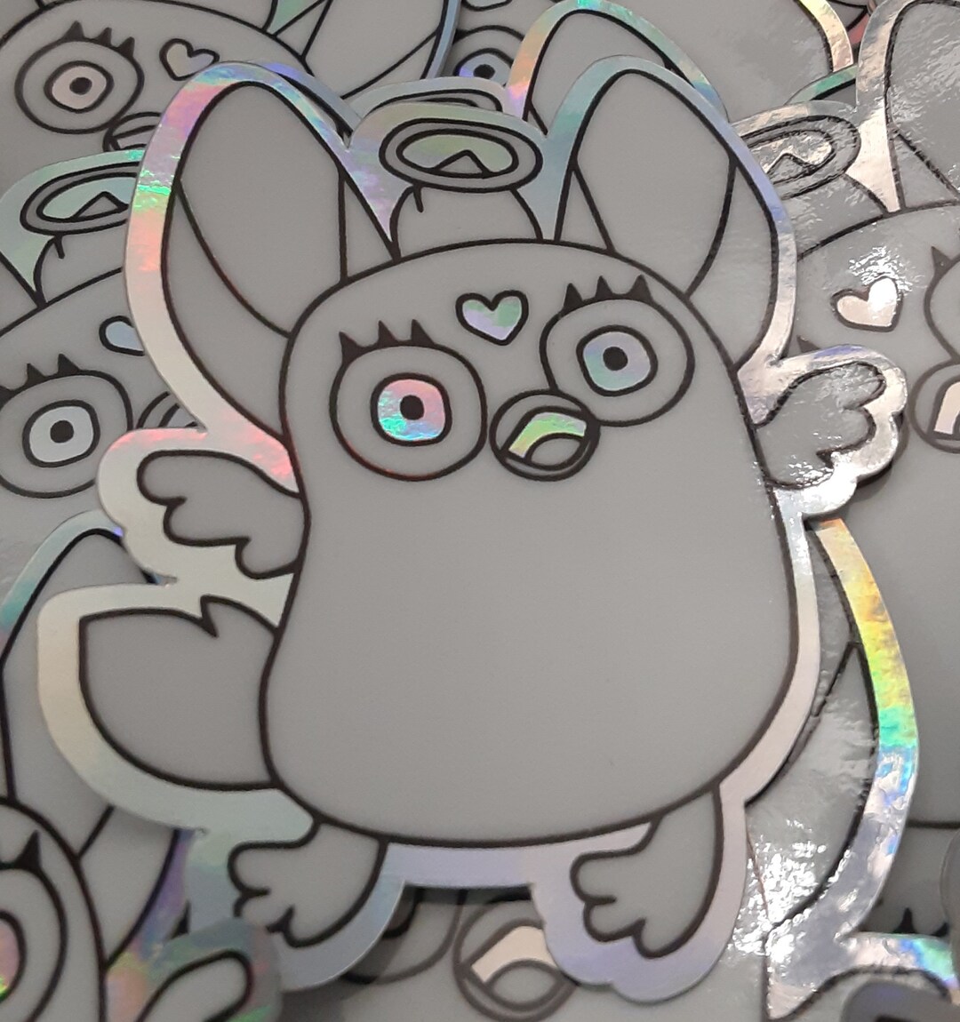 3 Inch Holographic Furby Angel Sticker - Etsy