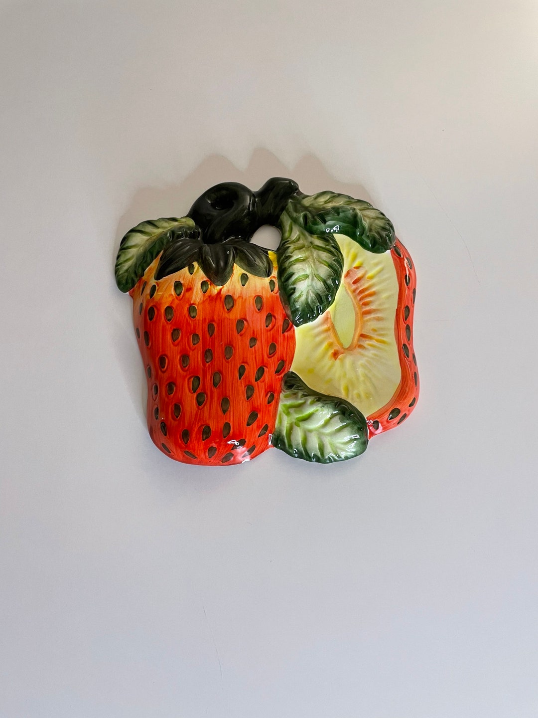Vintage Ceramic Strawberry Wall Hanging - Etsy