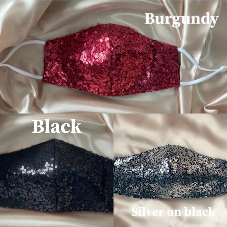 Wedding Sequin Face Mask Special Occasion Glittery Face | Etsy