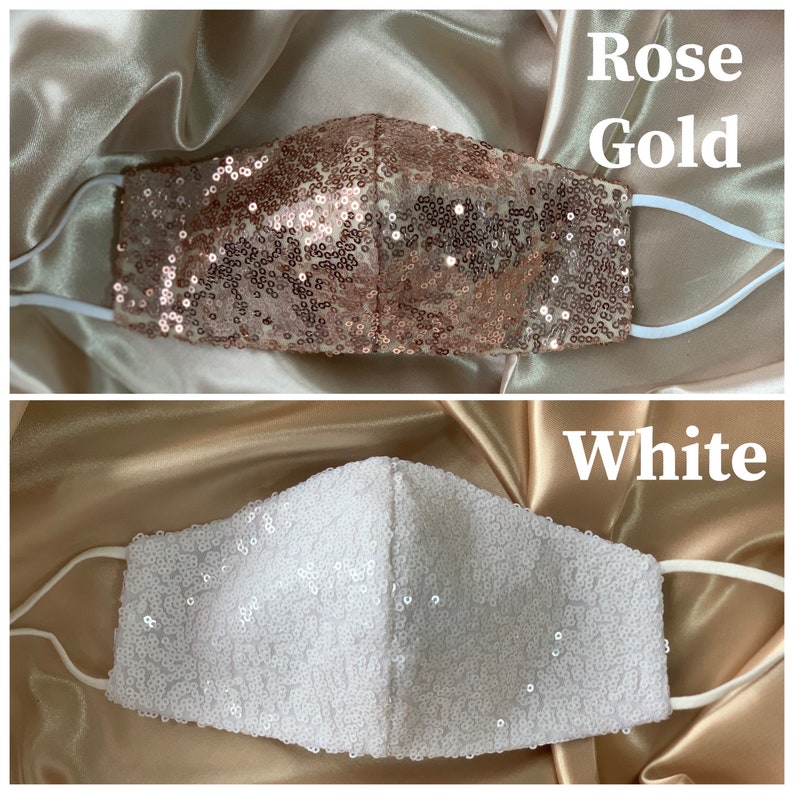 Wedding Sequin Face Mask Special Occasion Glittery Face | Etsy