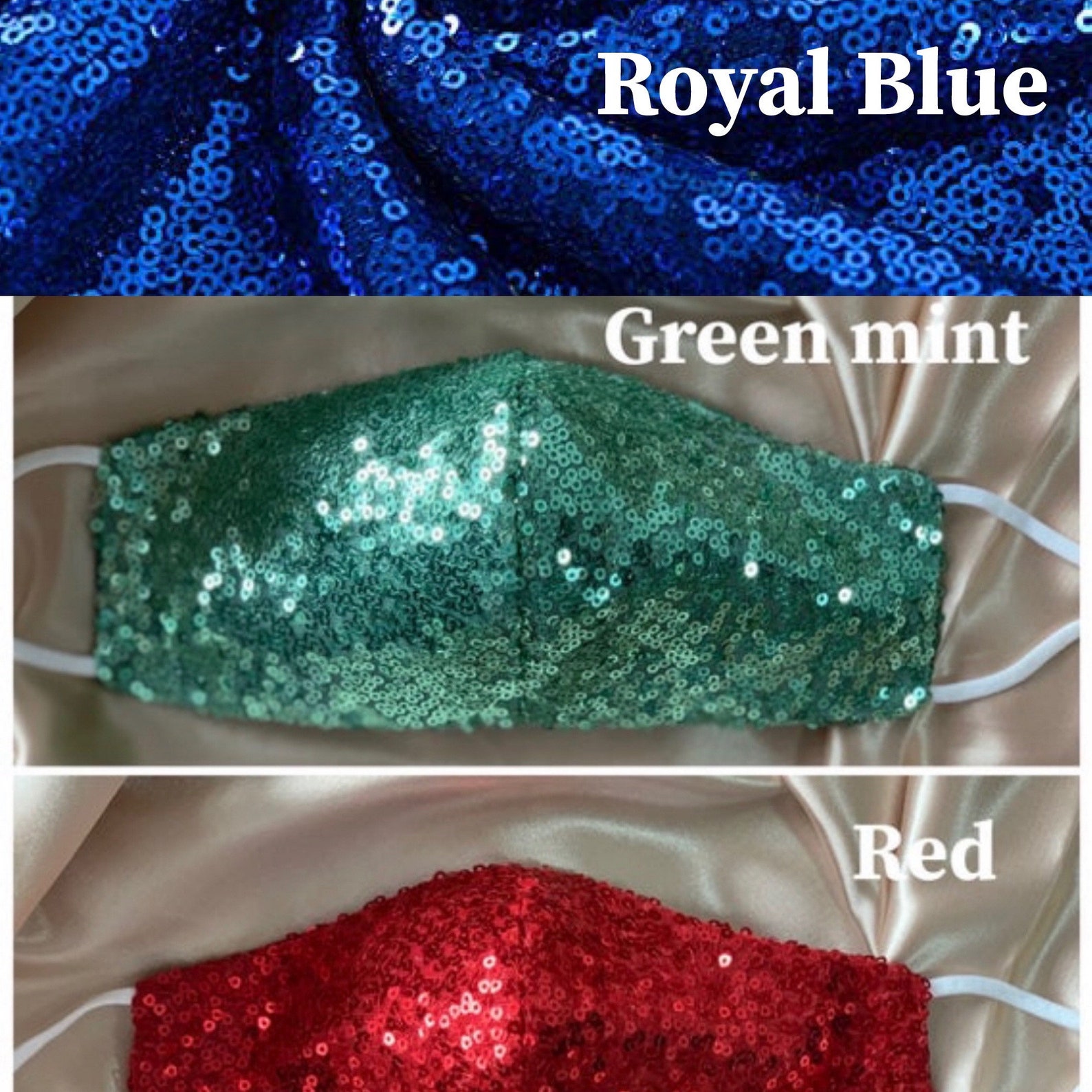 Wedding Sequin Face Mask Special Occasion Glittery Face | Etsy