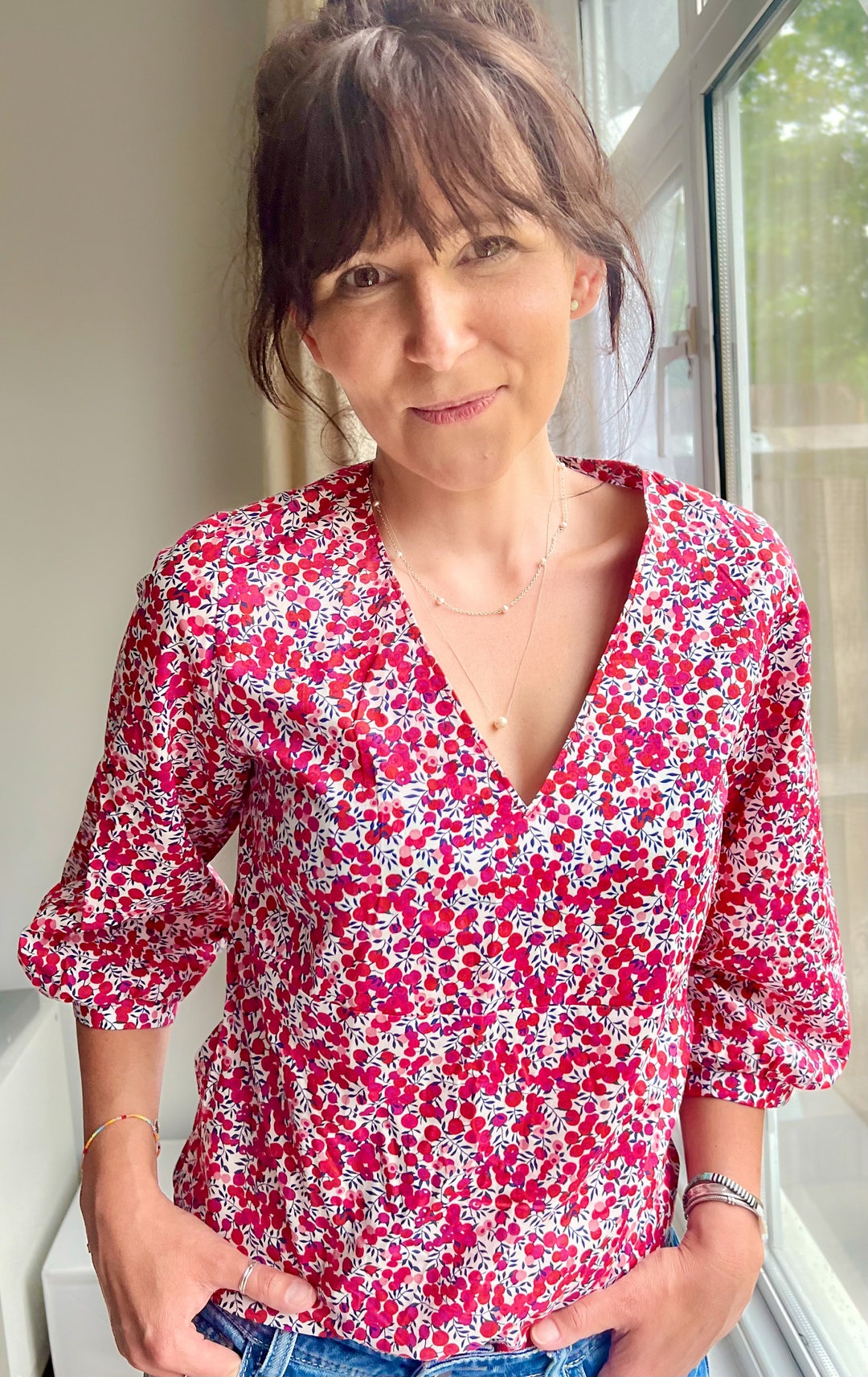 Liberty Print Top, Wiltshire Print, Red Berry Print, Womenswear - Etsy