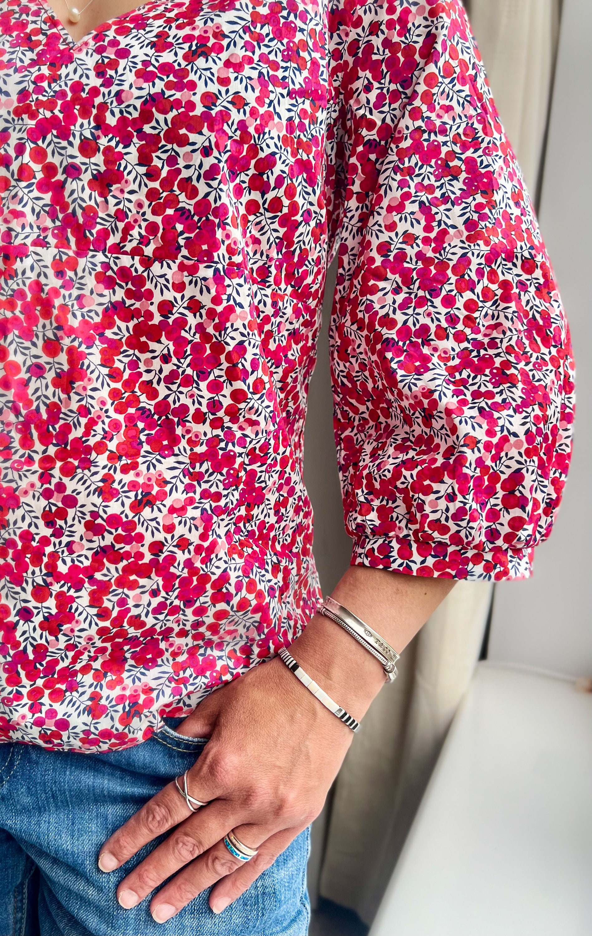 Liberty Print Top, Wiltshire Print, Red Berry Print, Womenswear - Etsy
