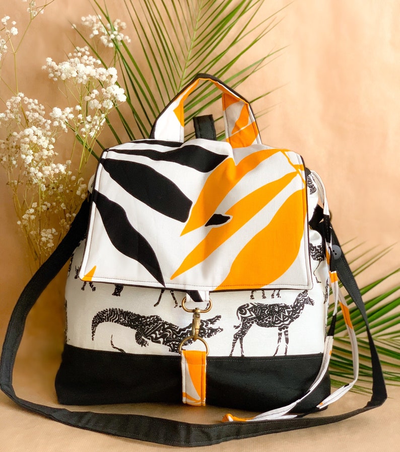 Safari print rucksack handmade backpack Handmade rucksack | Etsy