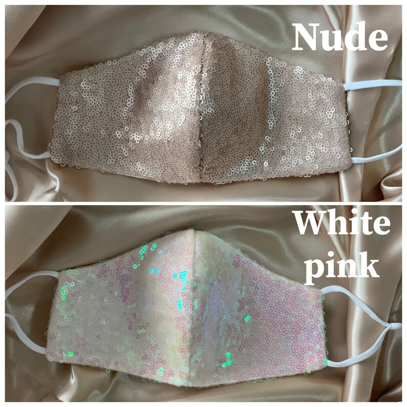Wedding Sequin Face Mask Special Occasion Glittery Face | Etsy