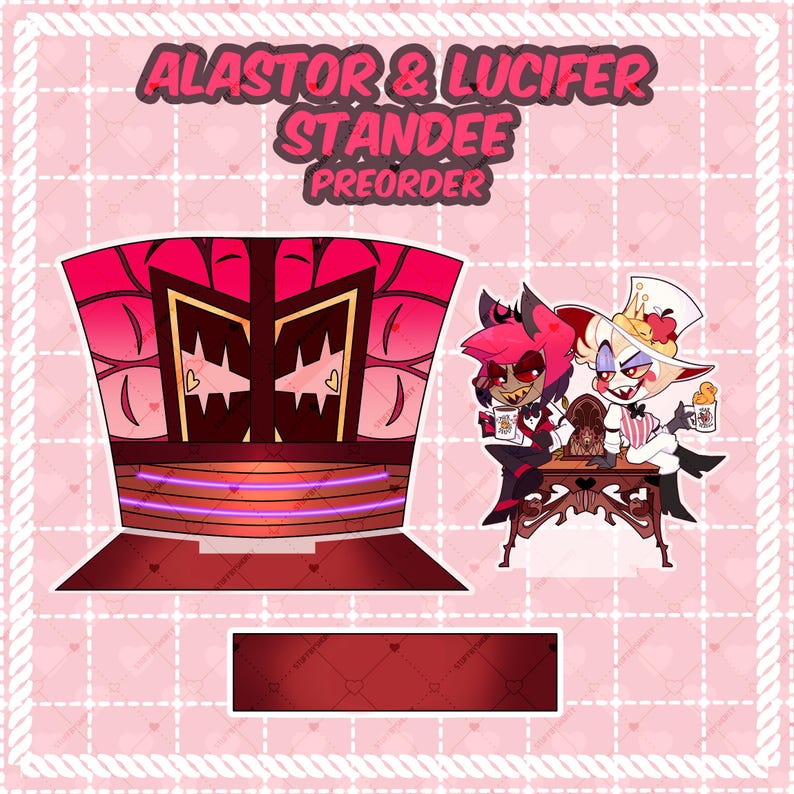 Hazbin Hotel Standee Alastor and Lucifer - Etsy