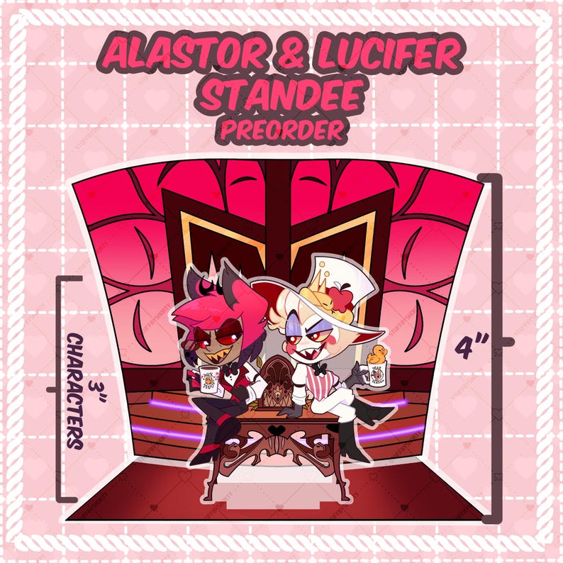 Hazbin Hotel Standee Alastor and Lucifer - Etsy