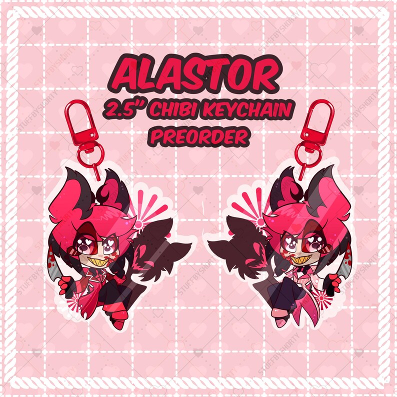 Hazbin Hotel Alastor Keychain Preorder - Etsy