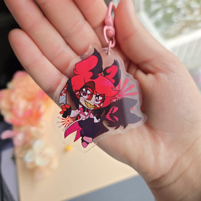 Hazbin Hotel Alastor Keychain Preorder - Etsy