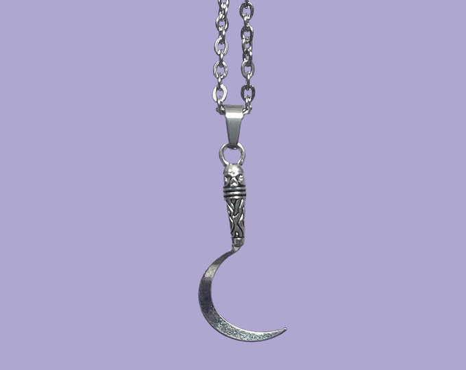 Grim Reaper Choker Necklace Silver Black Dark Witchy Goth Gothic Scythe ...