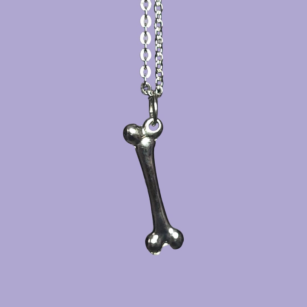 Anatomical Bone Necklace | Gothic Jewellery, Silver Femur Bone Charm ...