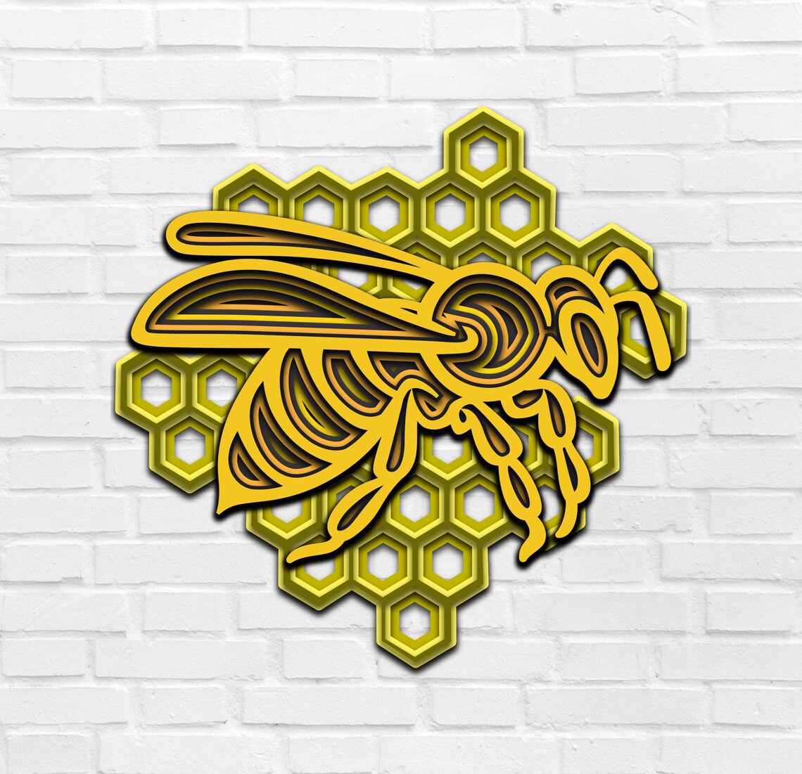 3D Bee Honey Bee Comb SVG 3D Multilayer Panel SVG Files | Etsy