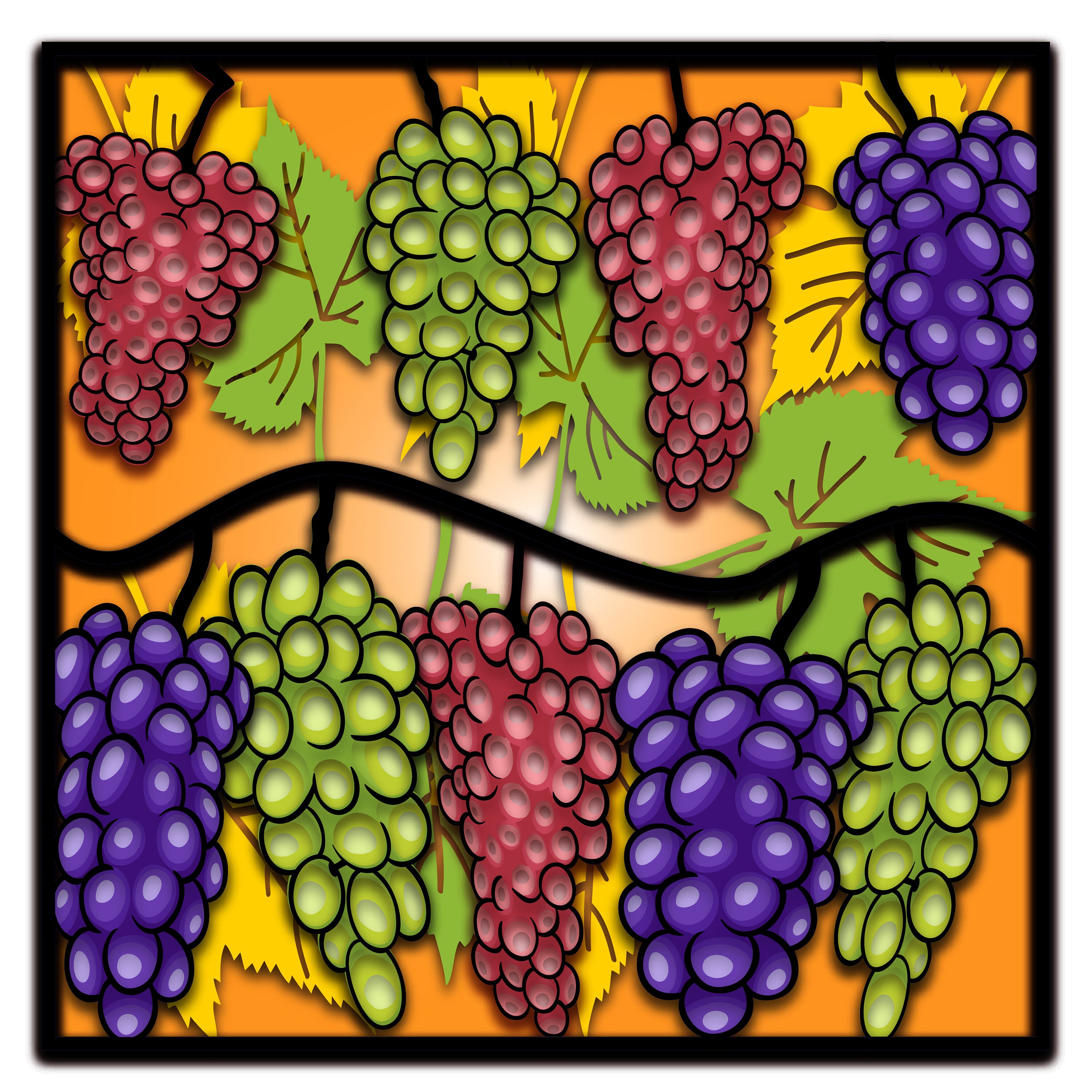 3D Grapes Purple Red Green SVG 3D Multilayer Panel SVG Files Cutting ...