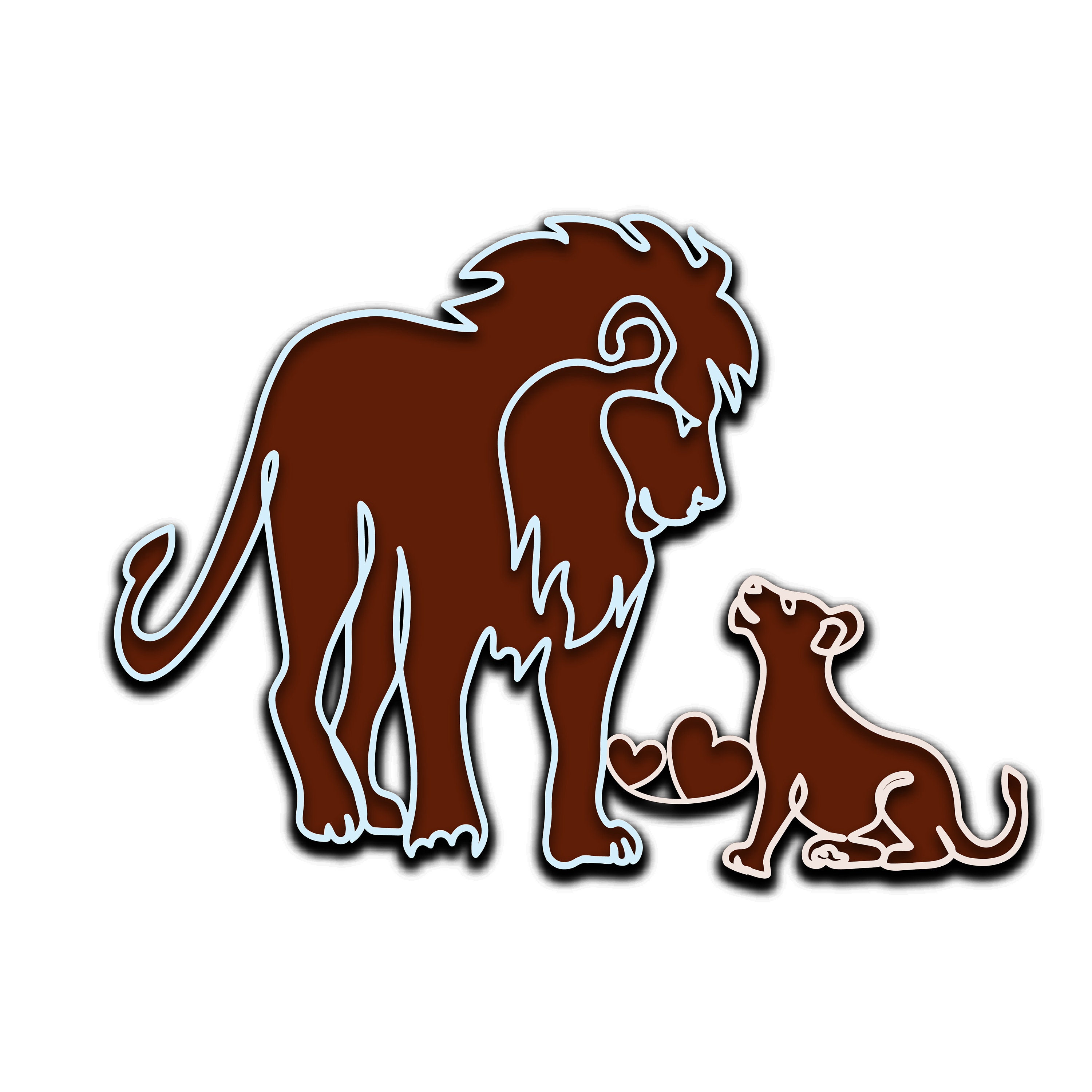 Lion SVG Dad Svg Cub Baby 3D SVG Files Multi Layer Panel Cutting Dxf ...