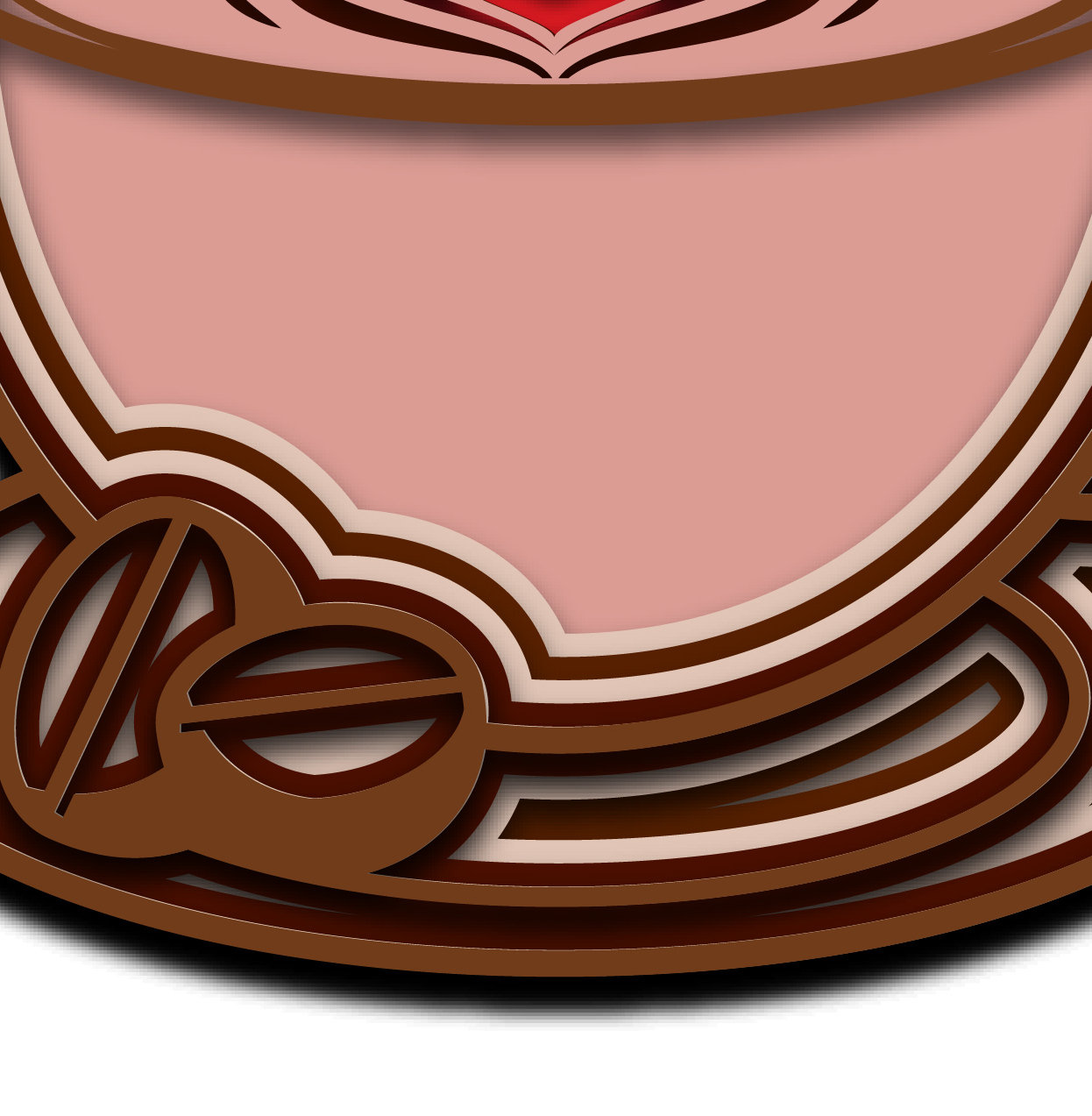 Coffee Cup 3D Zentangle Svg Files, Multilayer Panel for Laser Cutting ...