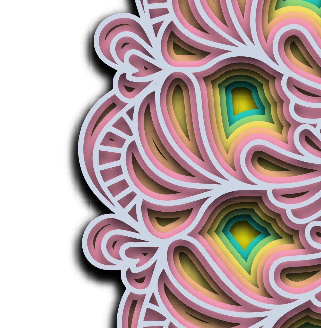 3D Round Circle Mandala 7 Layers SVG Files Wedding Panel Files for ...