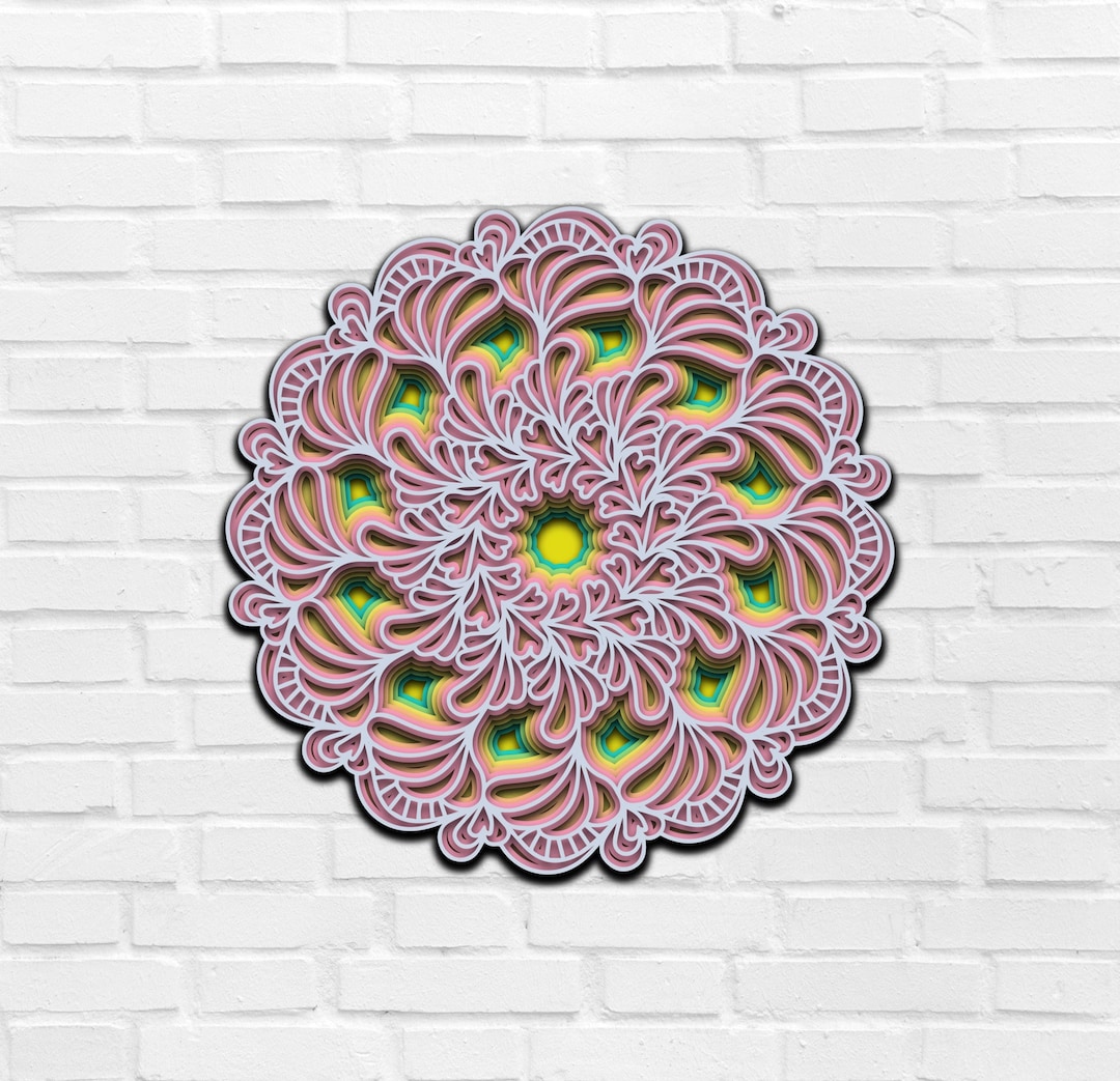 3D Round Circle Mandala 7 Layers SVG Files Wedding Panel Files for ...