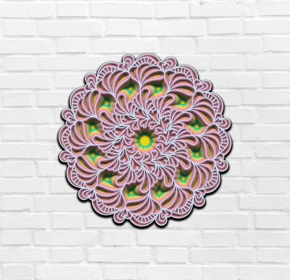 3D Round Circle Mandala 7 Layers SVG Files Wedding Panel Files | Etsy