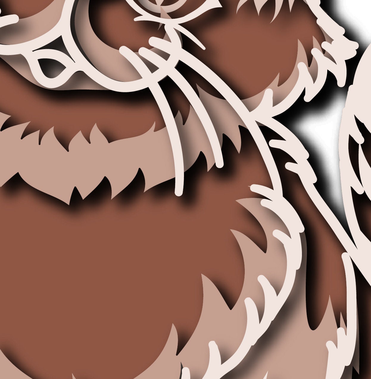 3D SVG Cat Furry Zentangle Cricut Laser Files Mandala Laser Cut 3d ...