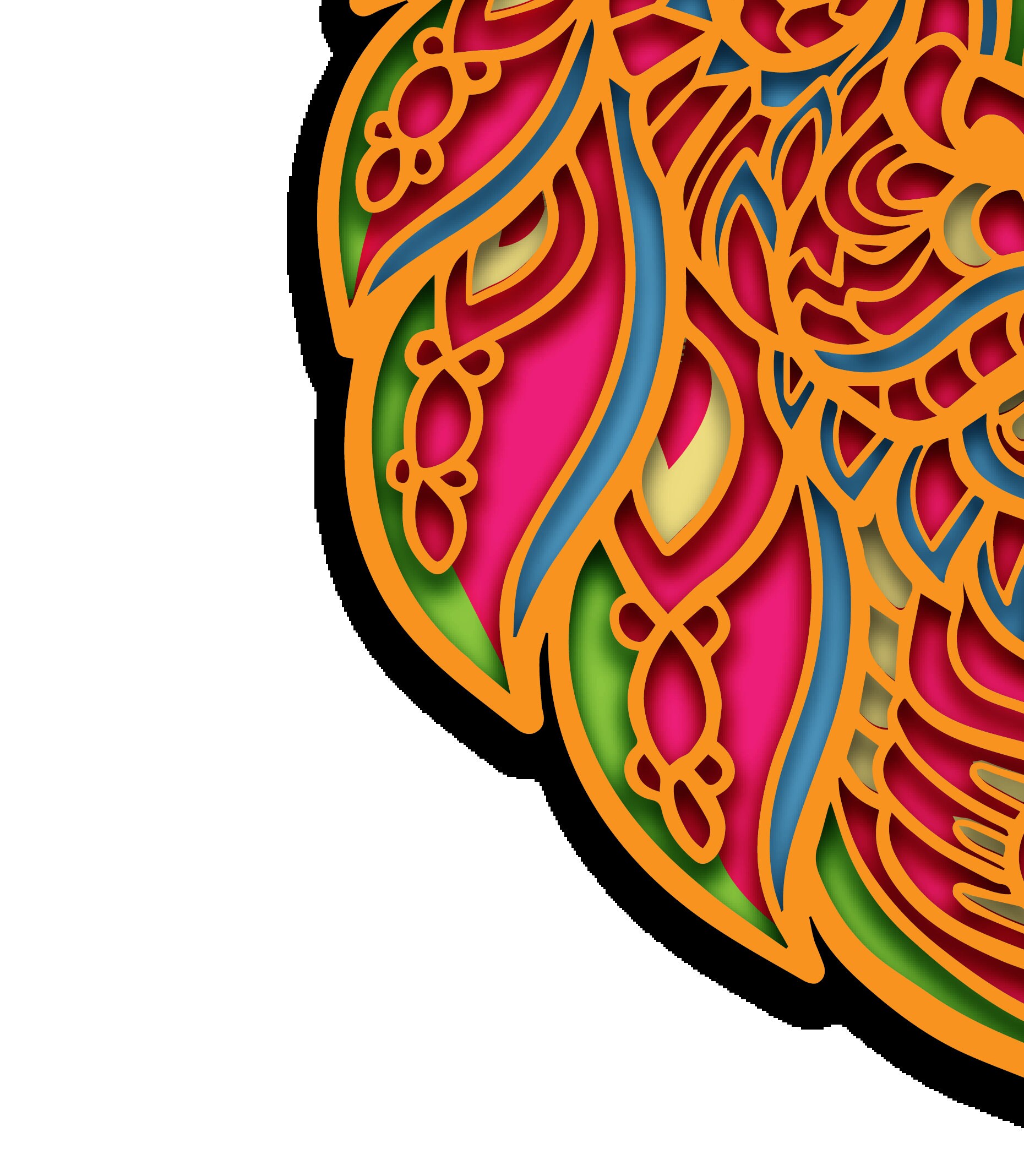 3D Lion Zentangle SVG 3D Multilayer Panel SVG Files Cutting - Etsy