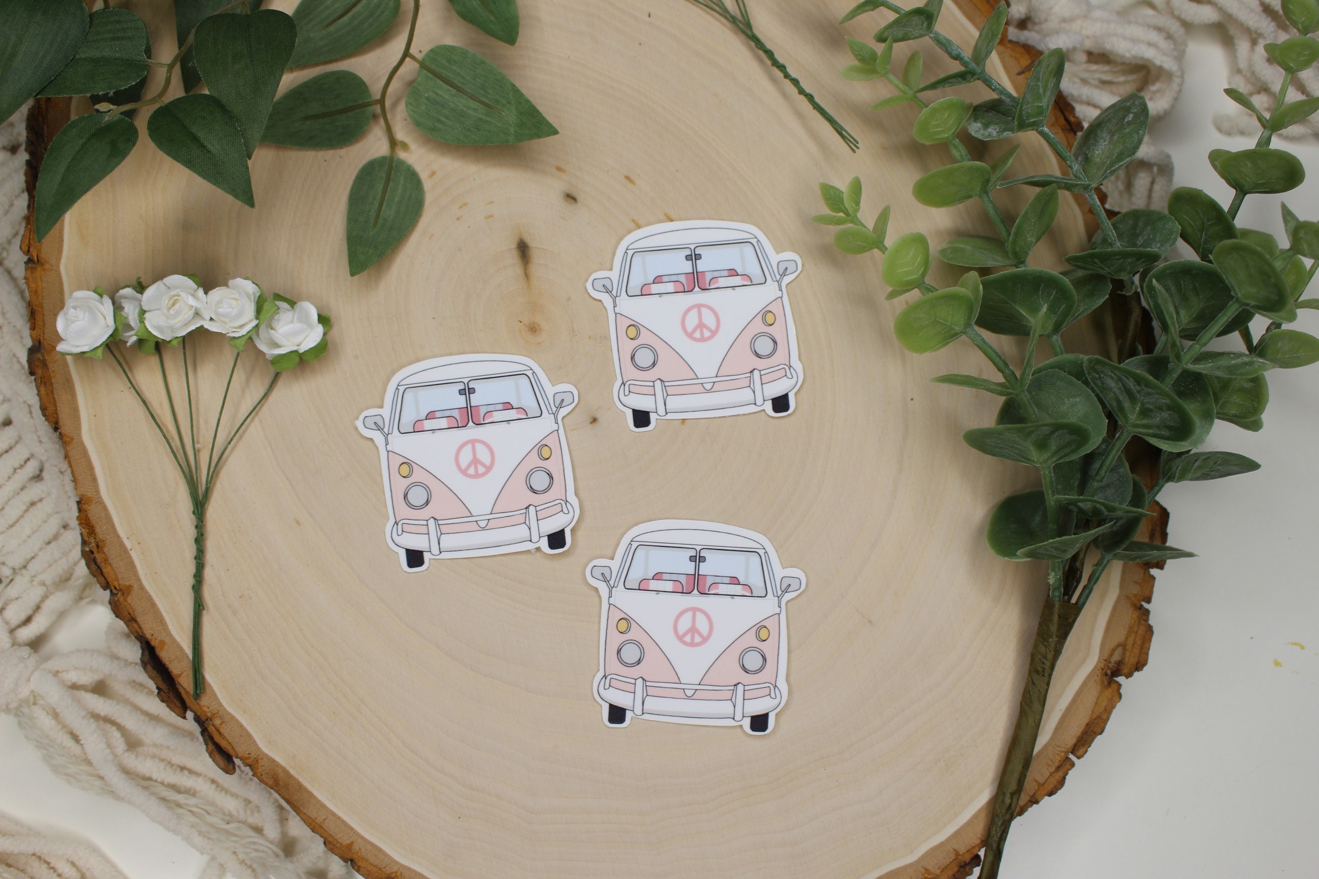 Pink VW Bus Sticker | Etsy